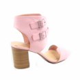Surrell Women's Single Band Double Buckles Chunky Heel Sandal - Walmart.com