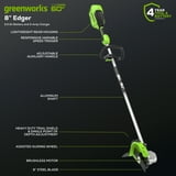 Greenworks 60V 8" Edger with (1) 2.5Ah Battery & Charger 2703302 ...
