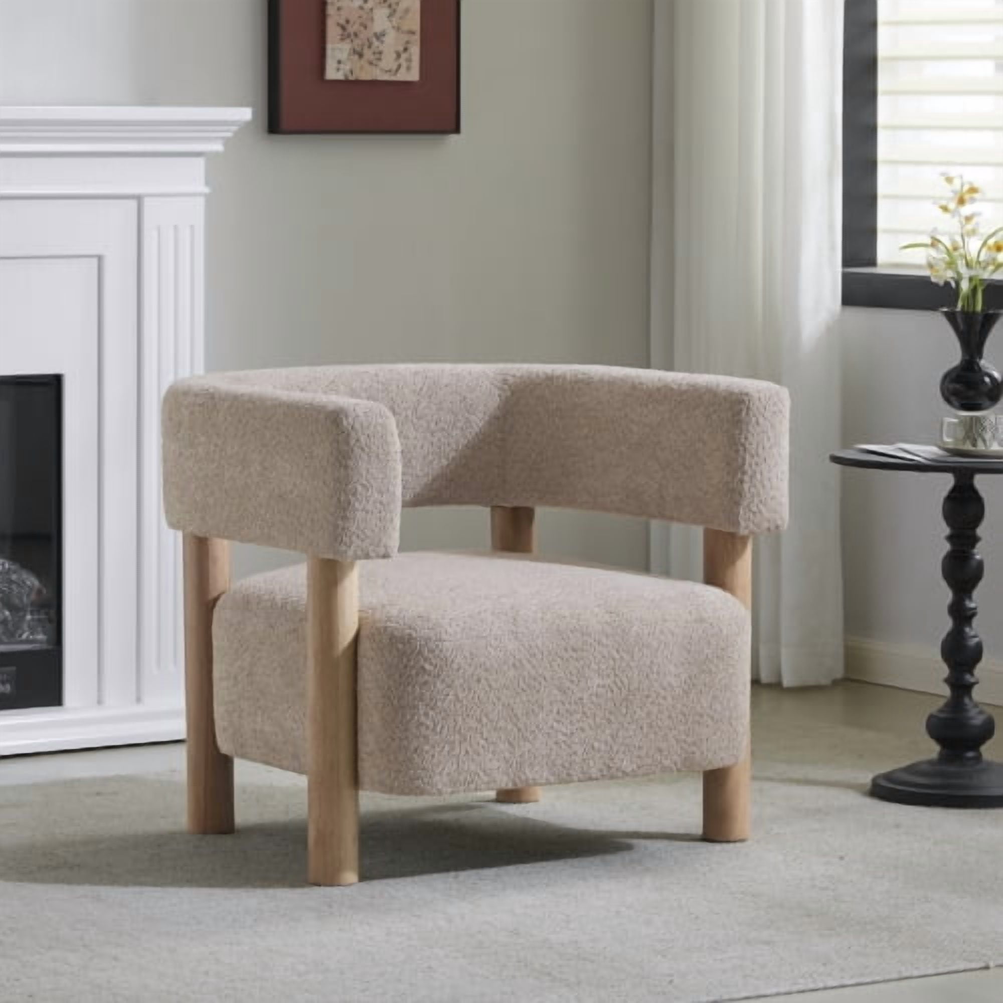 Click here for No Boucle Upholstered Accent Arm Chair prices