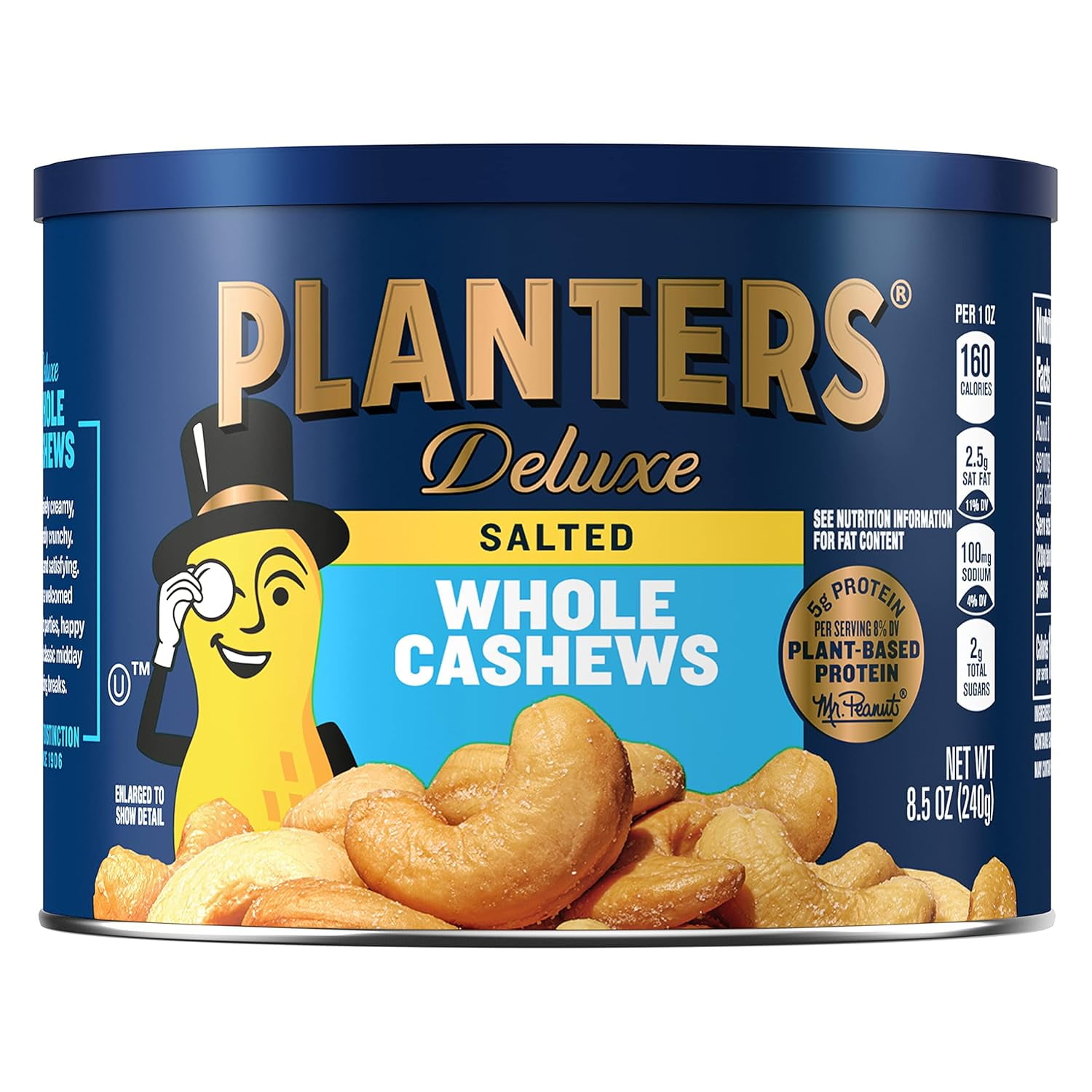 Deluxe Salted Whole Cashews, Party Snacks, Plant-Based Protein, Quick ...