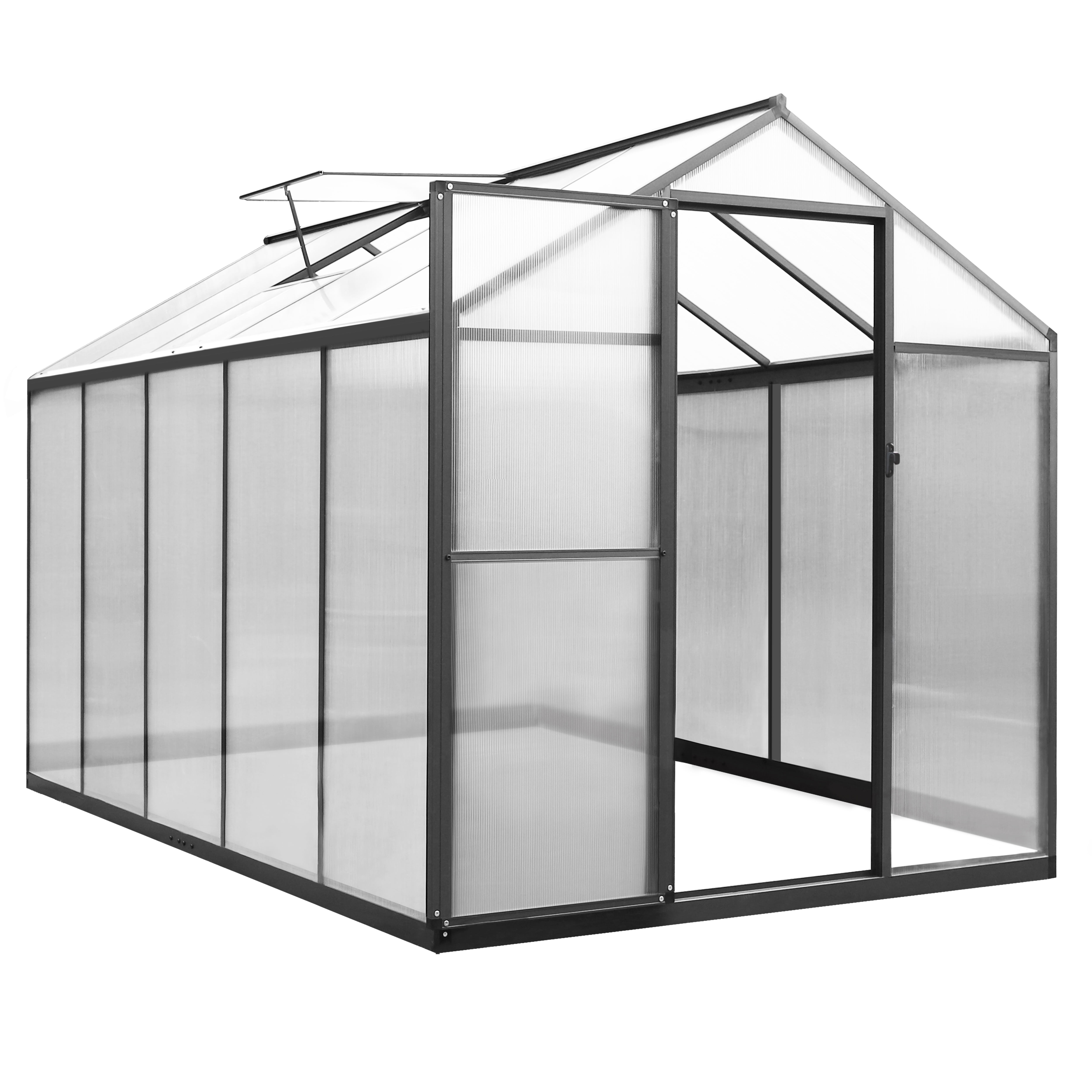 VEIKOUS 10' x 6' Walk-in Greenhouse for Patio w/ Aluminum Frame ...