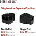 RetailAndBulk 2 Line Separator/Combiner Telephone Adapter RJ11 6P4C to ...