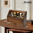 Cologne Organizer for Men, Wood Perfume Organizer Storage with Drawer ...