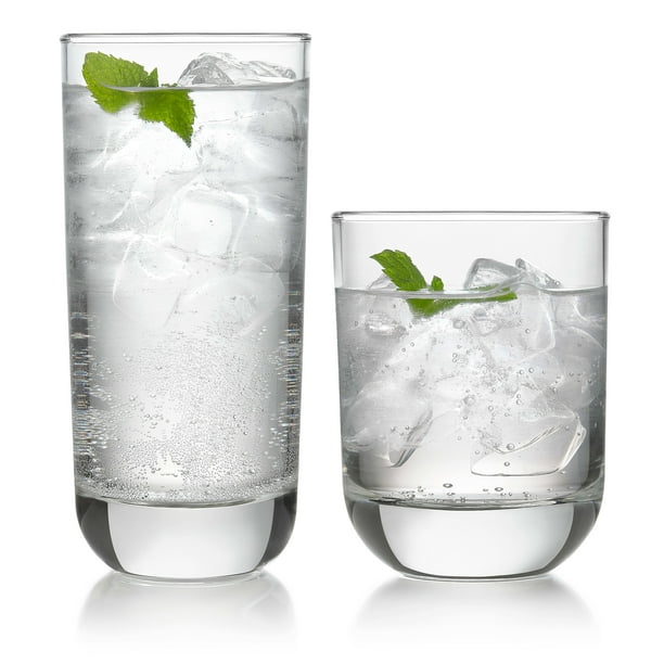 Libbey Polaris 16-Pieces Tumbler and Rocks Glass Set, Clear - Walmart.com