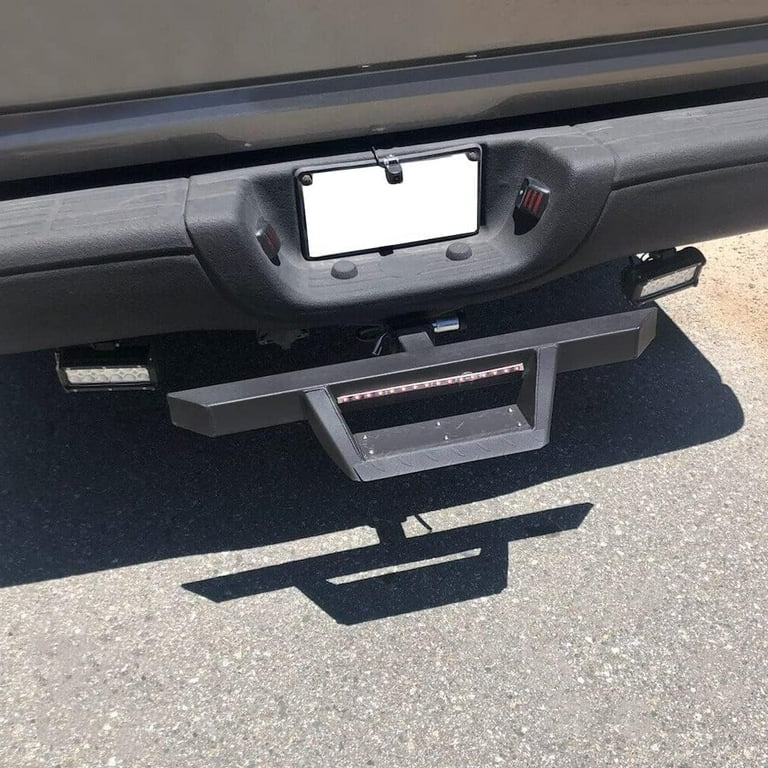 Drop Receiver Hitch Step Universal Black Aluminum Hitch Mounted Rear