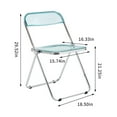 Pouseayar Transparent Clear Folding Chair PC Plastic Living Room Seat ...