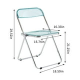 Pouseayar Transparent Clear Folding Chair PC Plastic Living Room Seat ...