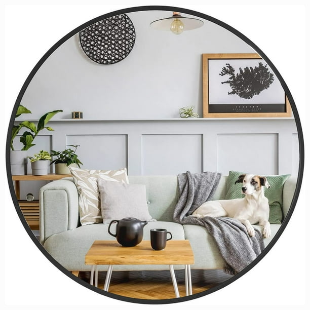 Beaquicy 20 inch Circle Mirror for Bathroom Metal Frame Wall Decor ...