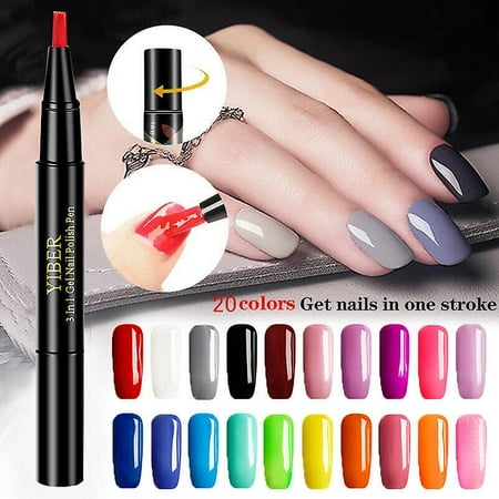 3 In 1 Gel Polish Nail Pen One Step Gel Varnish Hybrid Base Coat ...