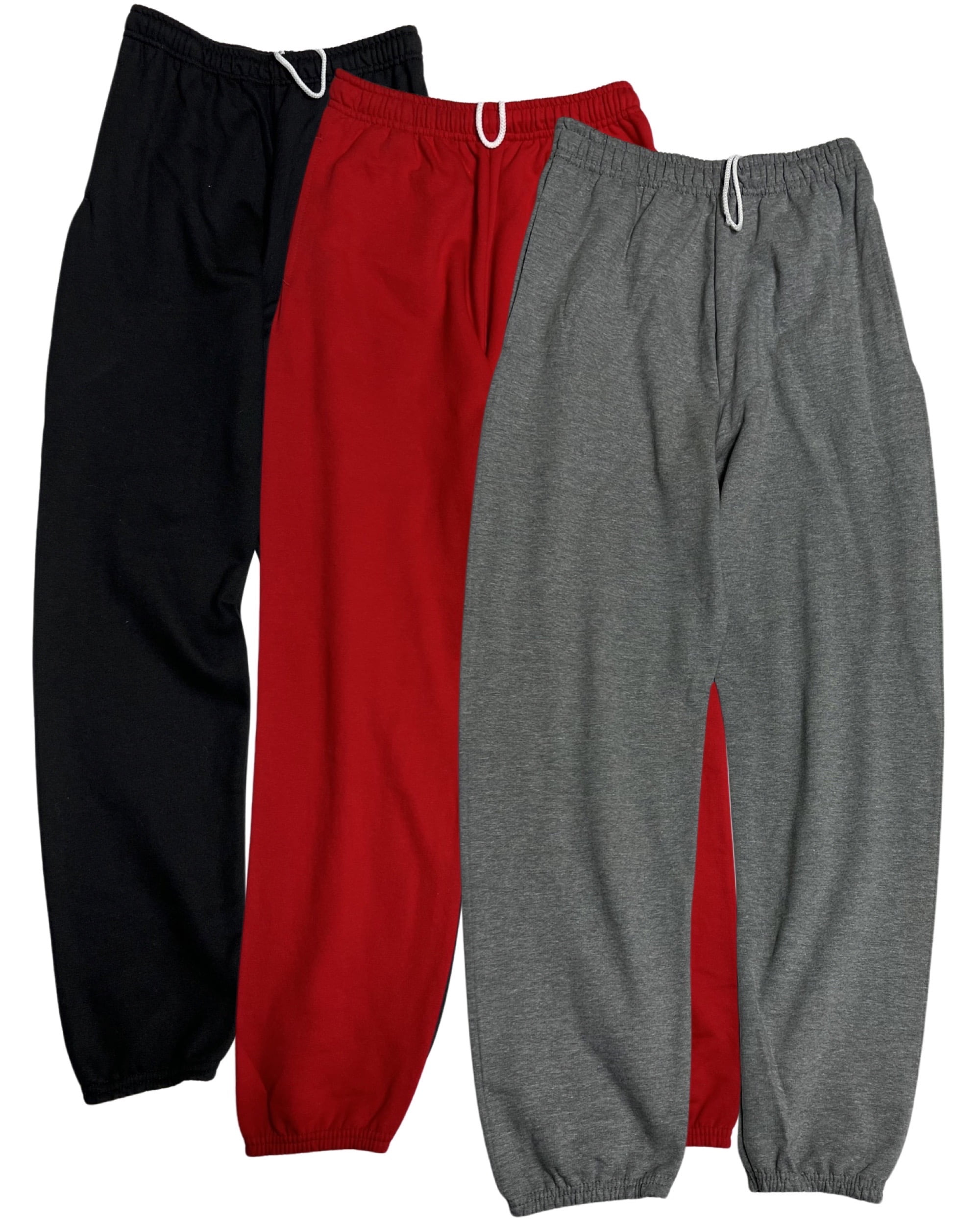 Fruit of The Loom Men's 3 Pack Fleece Sweatpants, Assorted Colors ...