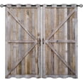 Wood Door Blackout Curtains for Girls Boy Home Decor, Farm Village Barn ...