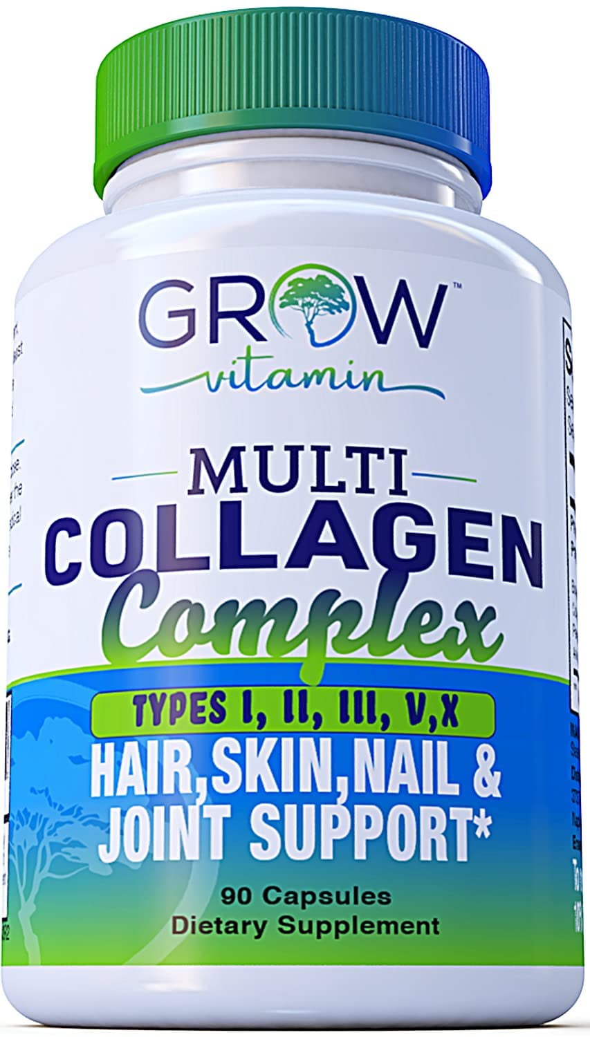 Multi Collagen Plus Pills (Type I, II, III, V, X) for Anti-Aging, Hair ...