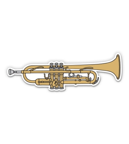 Trumpet - 3" Vinyl Sticker - For Car Laptop I-Pad Phone Helmet Hard Hat ...