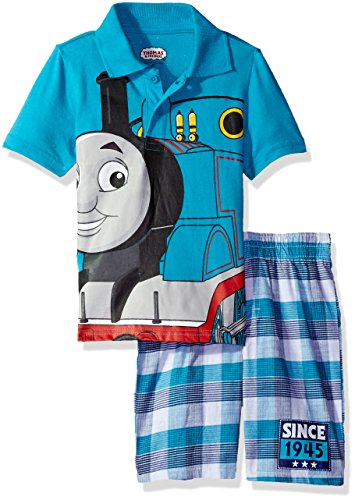 Thomas & Friends Boys' Toddler 2 Piece Thomas Polo and Plaid Short Set ...