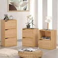 Furinno Pasir 2-Tier Bookcase with 1 Door without Handle, Steam Beech ...