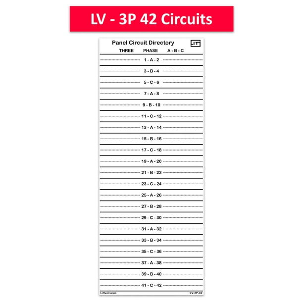 LV 208V 347V 480V 575V 600V 3 Phase Circuit Breaker Panel Directory ...