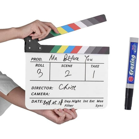 Professional Clapboard Dry Erase TV Film Movie Director Cut Action ...