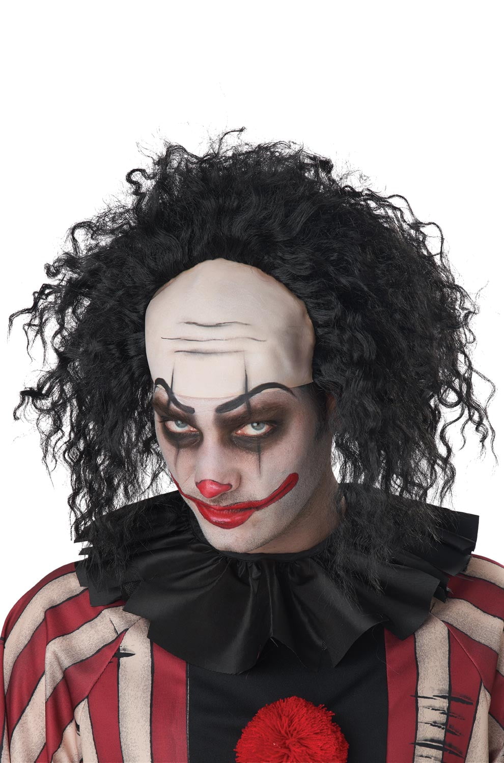 Clown Pattern Baldness Bald Cap Adult Wig (Black) - Walmart.com