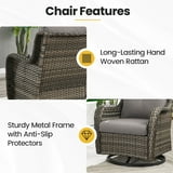 Gymojoy High Back Outdoor Rocking Chairs Set of 2, All Weather Swivel ...
