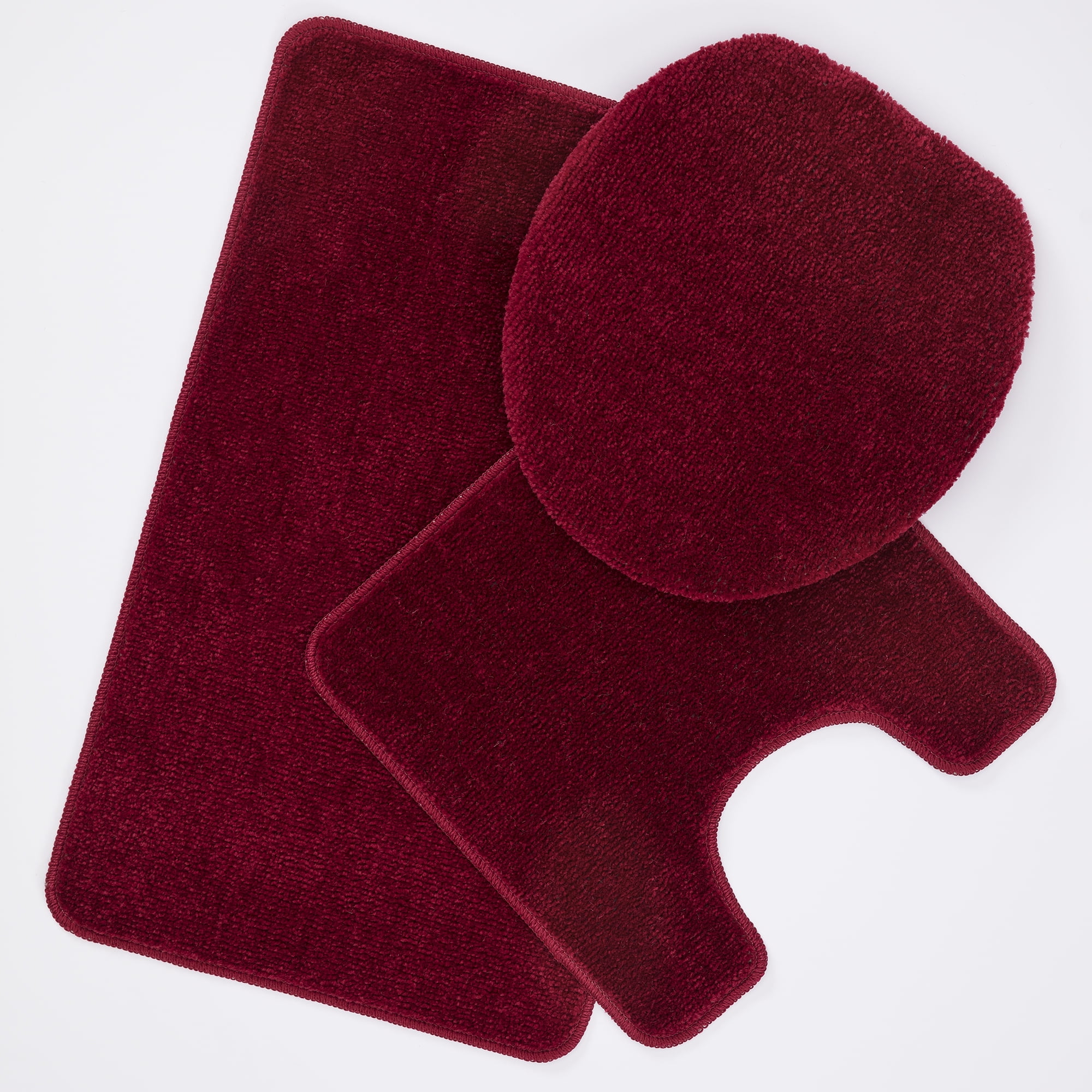 Ottomanson Oceana Washable Non-Slip Rubberback Polypropylene Burgundy ...