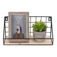 S/M/L Wooden Iron Wall Shelf Wall-Mounted Storage Rack Small Items ...