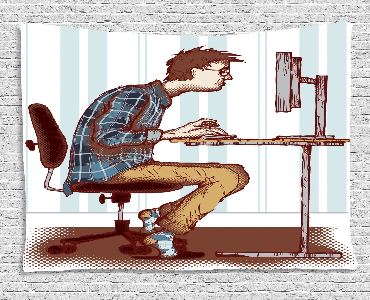 Geek Tapestry, Sketch of a Programmer Workaholic Guy Sitting in Front ...