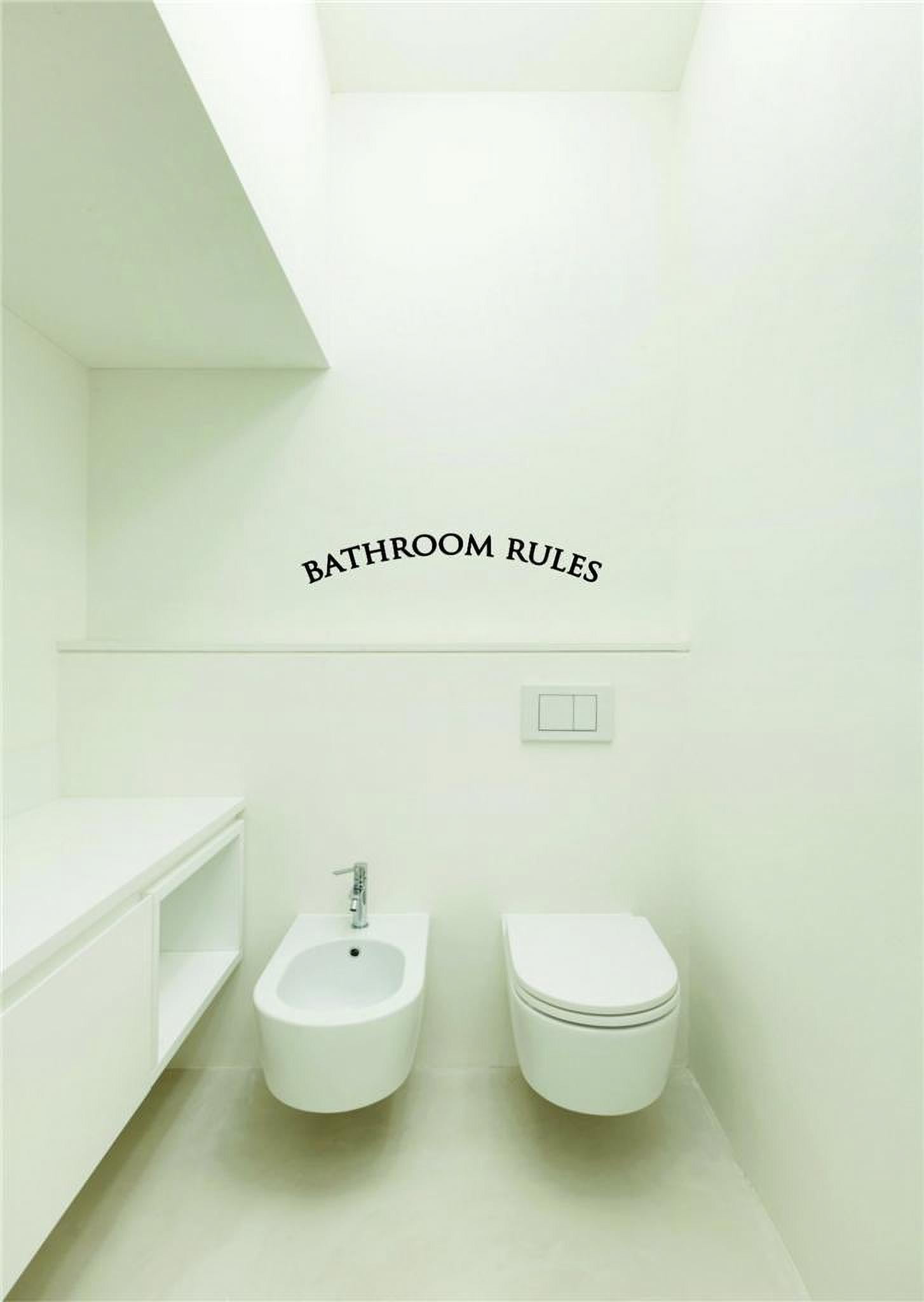 Design With Vinyl Home Wall Decals Bathroom Rules Motivational Wall ...