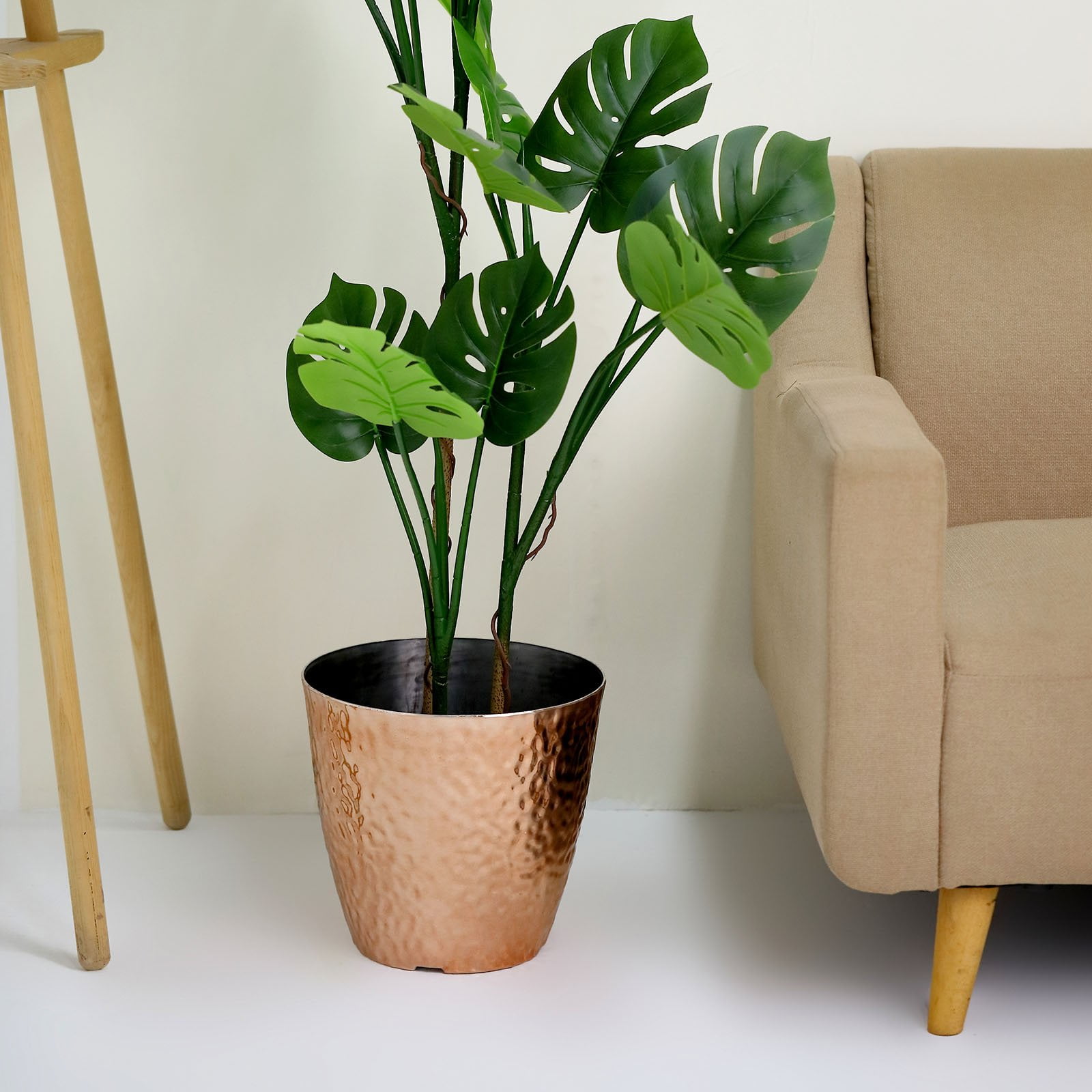 Efavormart 11" Rose Gold Polypropylene Planter Pot Indoor, Flower Pot ...