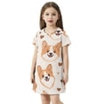 BZSMCE Short Sleeve dress Dress Casual Cotton Dresses-Corgi Love ...