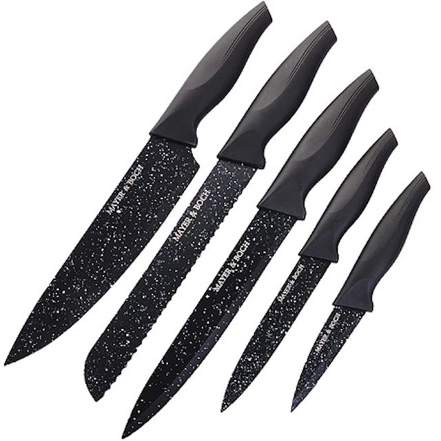 Mayer & Boch 6 Piece Black Assorted Knife Set - Walmart.com
