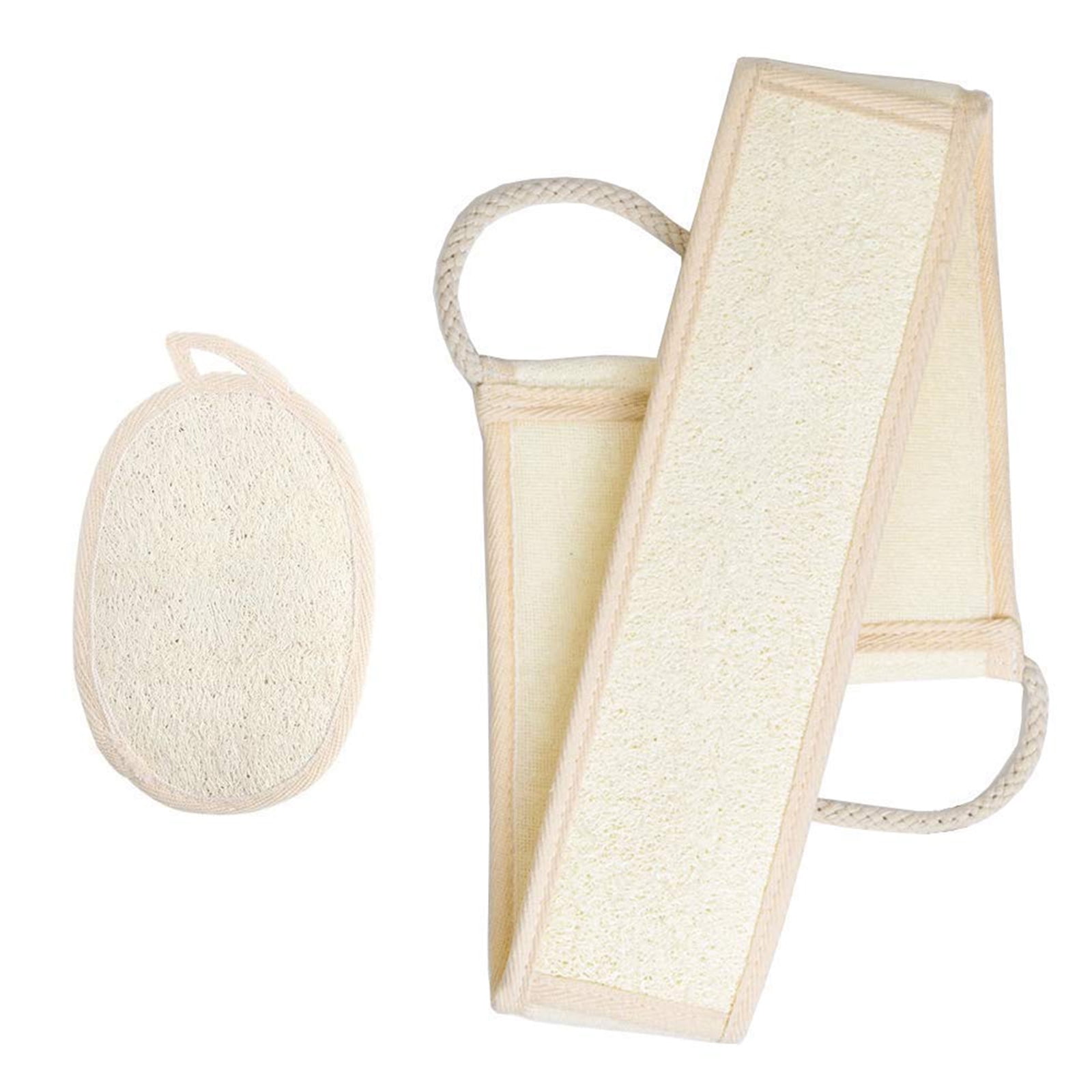 2 Pack Natural Loofah Sponge Scrubber Bath Loofah Back Scrubber Skin ...