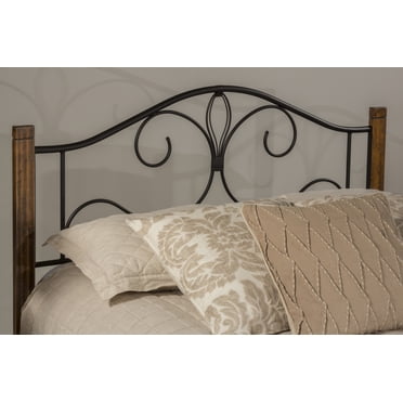 Hillsdale Furniture Matson Arched Black Metal King Bed with Cherry Wood ...