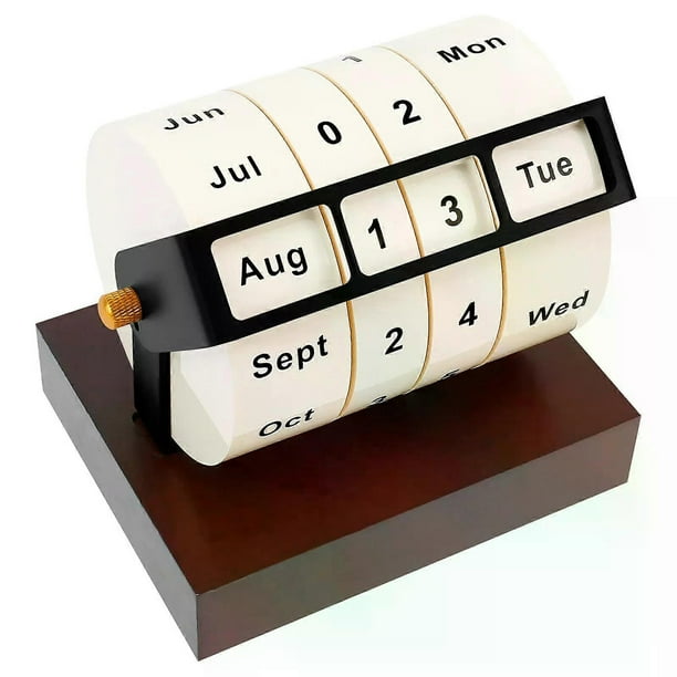 Rotary Desk Calendar Large Display Clear Desktop Wheeling Calendar ...