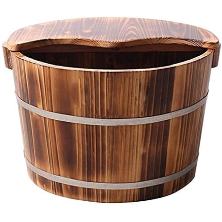 Foot Massager Household Gift Foot Tub,Wooden Foot Bath Barrel,24cm High ...