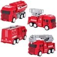 CJC Pull Back Fire Truck Vehicles Play Set, Friction Powered Toy Cars ...
