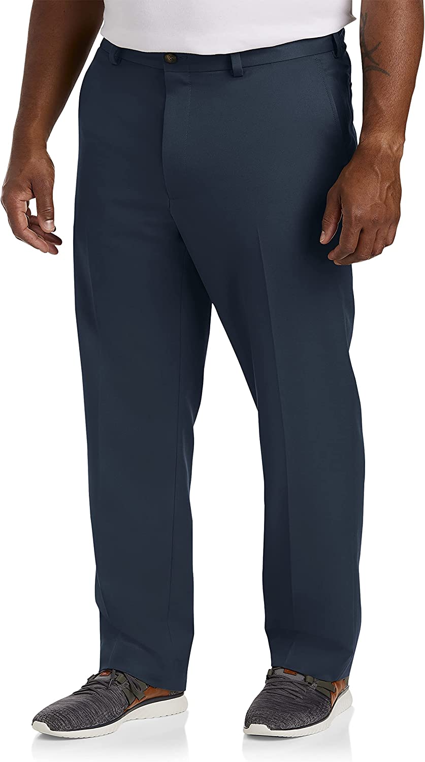 Big And Tall Essentials By DXL Men s Microfiber Dress Pants Navy 50W