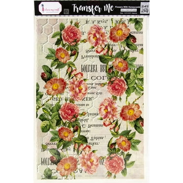 Dress My Craft Transfer Me Sheet A4-Peach Roses - Walmart.com
