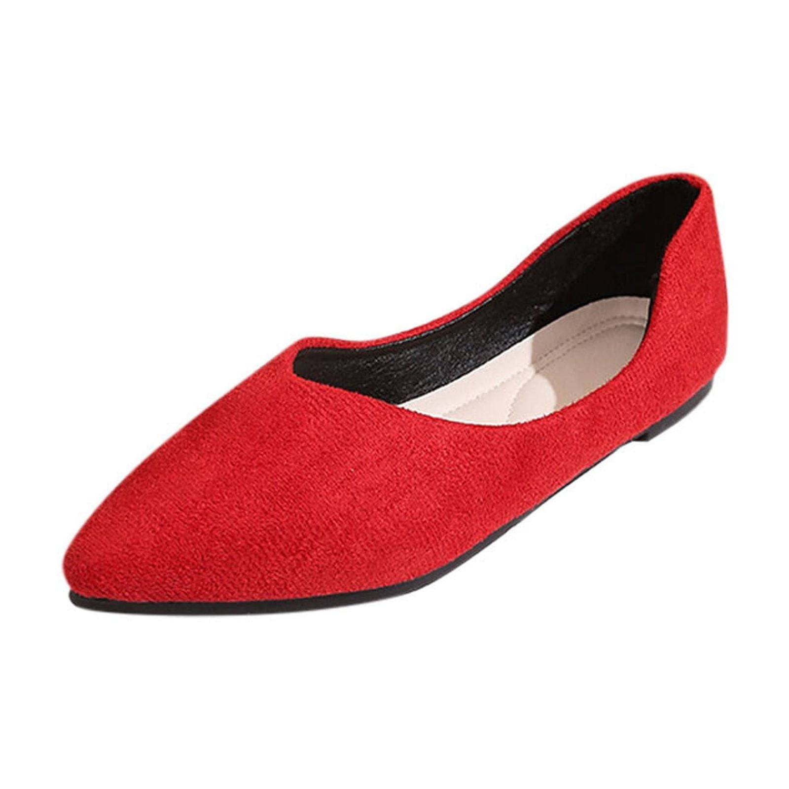 Click here for Xfvqtps Womens Pointed Toe Flats Suede Like Casual... prices