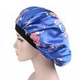 Women Satin Night Sleep Cap Hair Bonnet Hat Silk Head Cover Wide ...