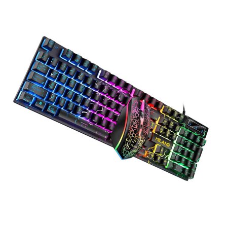 Ustyle Gaming Keyboard and Mouse Set With Mouse Pad Rainbow Color For ...