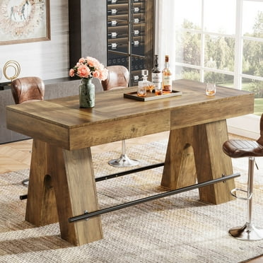 Tribesigns 63" Long Bar Table, Rectangle Kitchen Counter Height Table ...