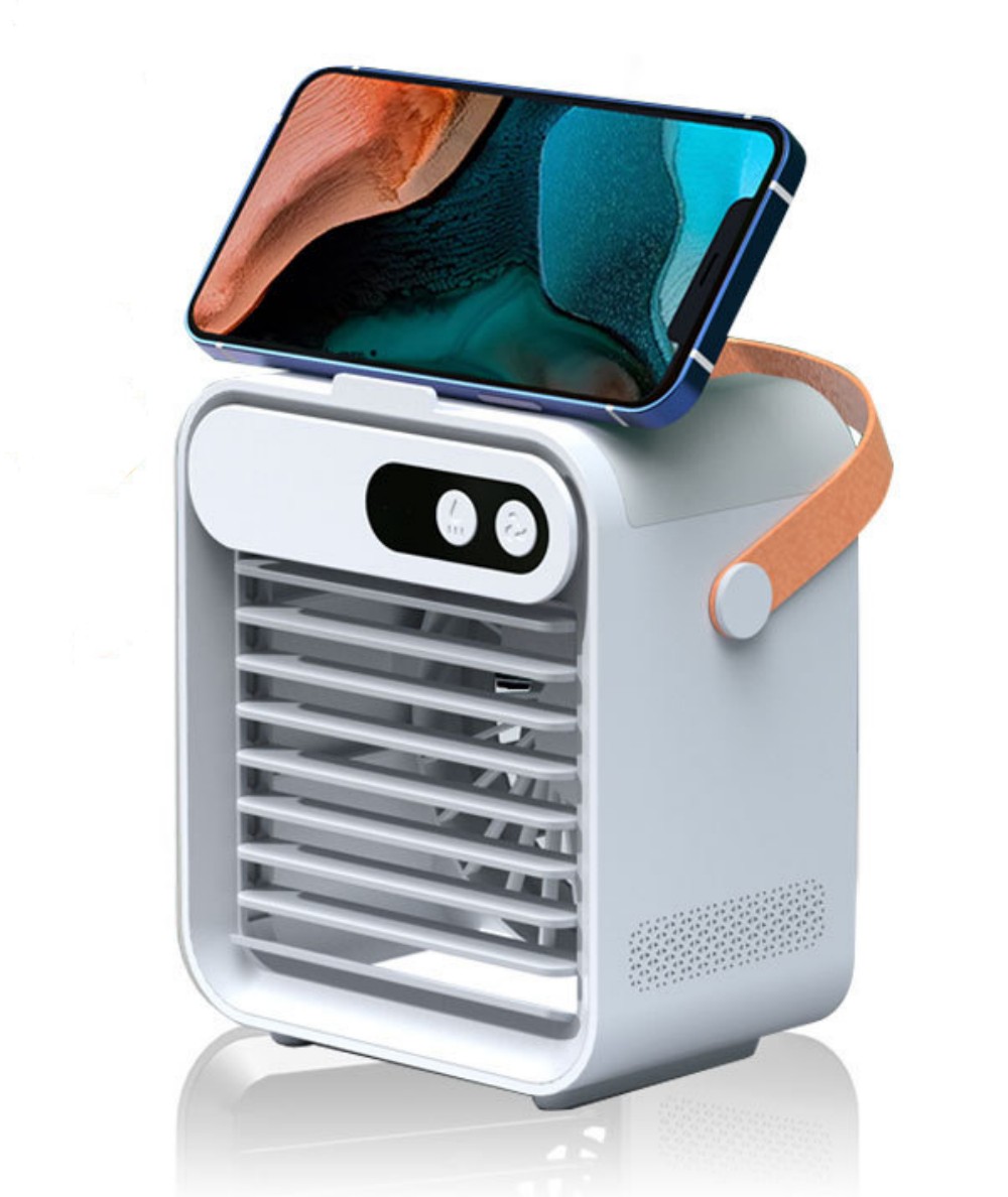 Mini Air Conditioner with Phone Holder, 4000mAh Rechargeable Battery ...