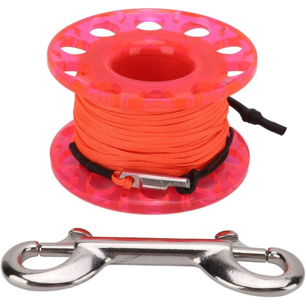 30m Diving Finger Spool with Stainless Steel Clip Orange Line for ...
