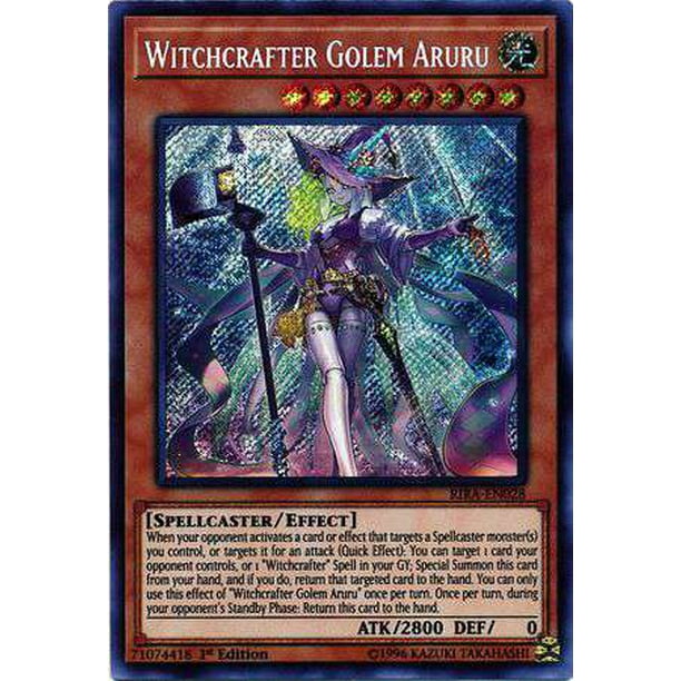 YuGiOh Rising Rampage Secret Rare Witchcrafter Golem Aruru RIRA-EN028 ...
