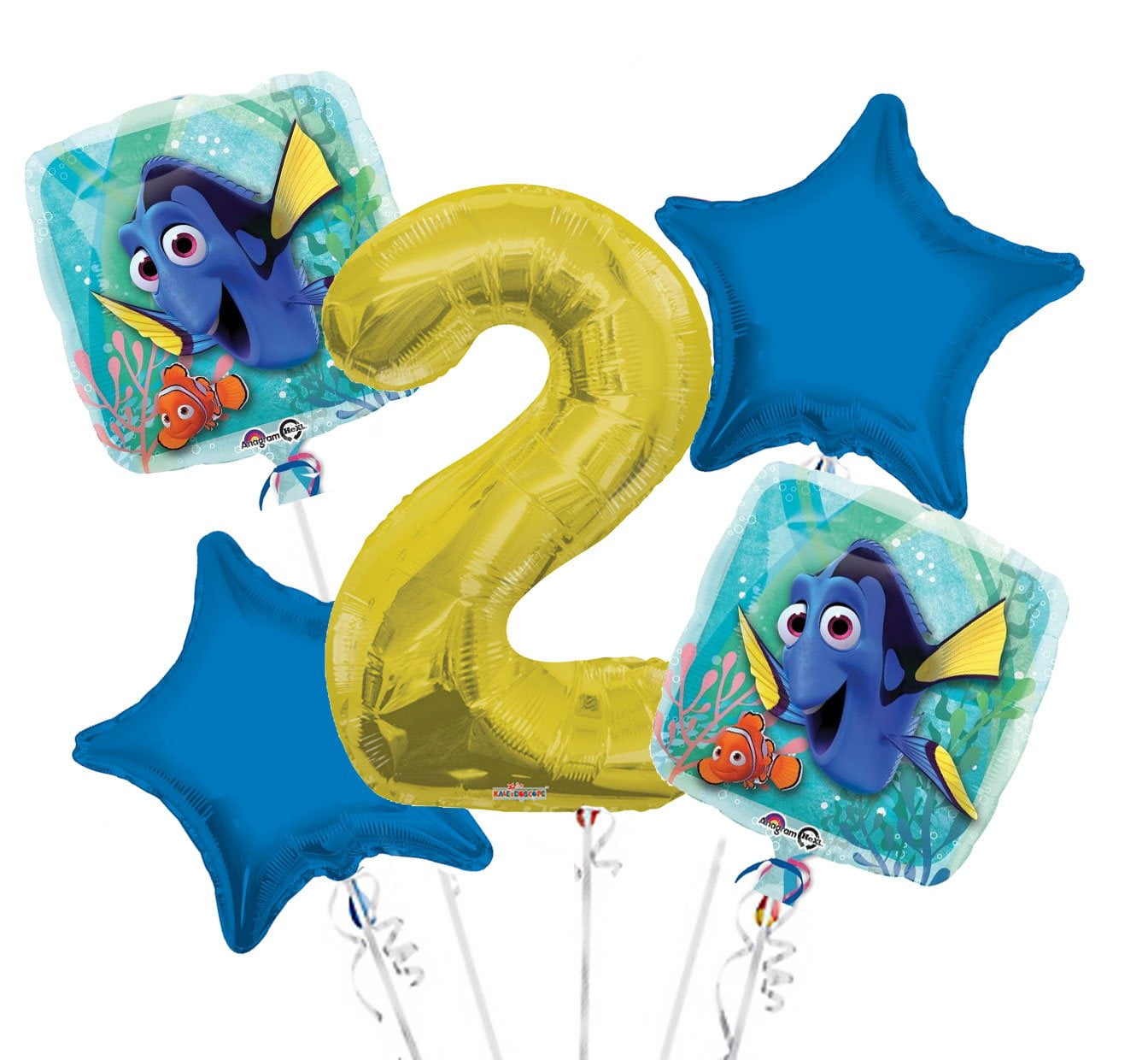 Finding Dory Balloon Bouquet 2nd Birthday 5 pcs - Party Supplies ...