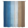Blue Brown Sheer Curtains 63 Inch Length, Light Filtering Voile Curtain ...