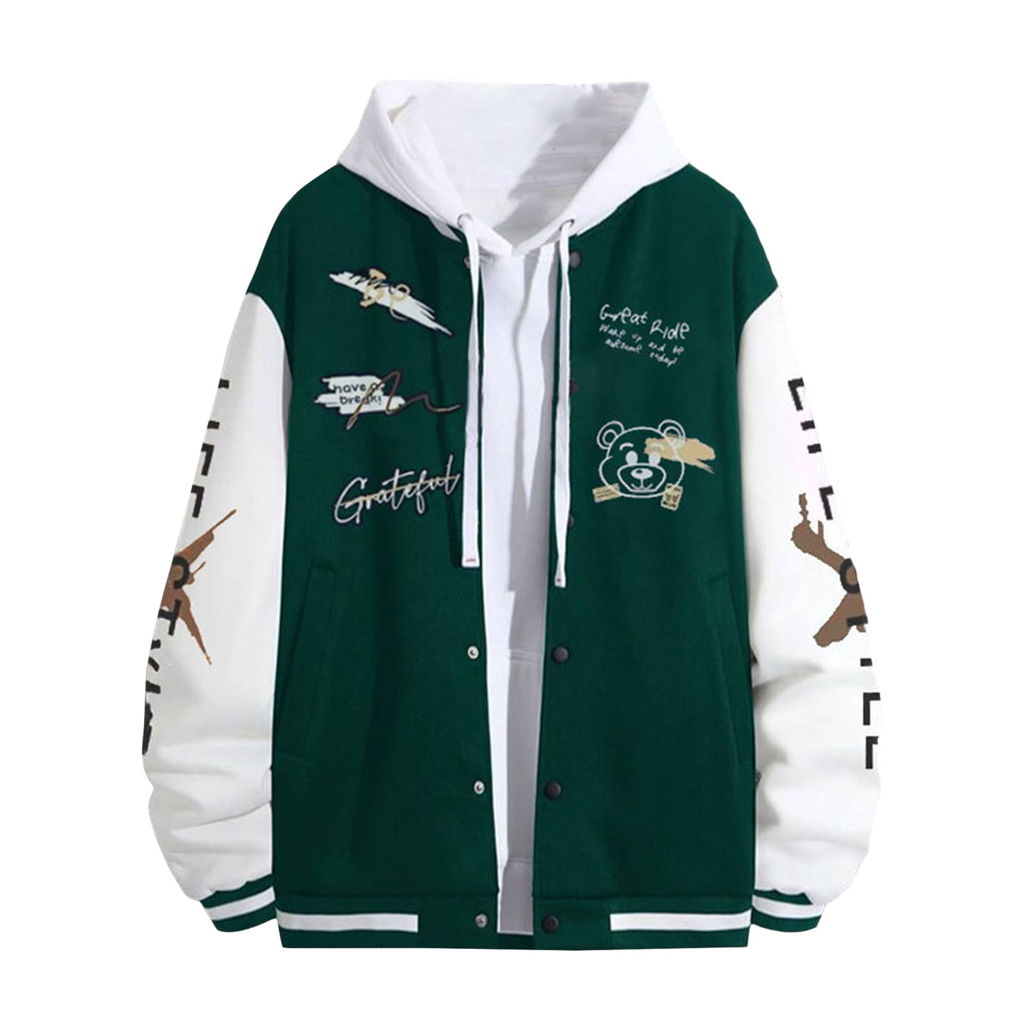 Click here for Xiaxaixu Men Baseball Jacket  Long Sleeve Button C... prices