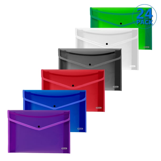 BAZIC Plastic File Folder, Legal Size Document Holder Envelopes, 24 ...