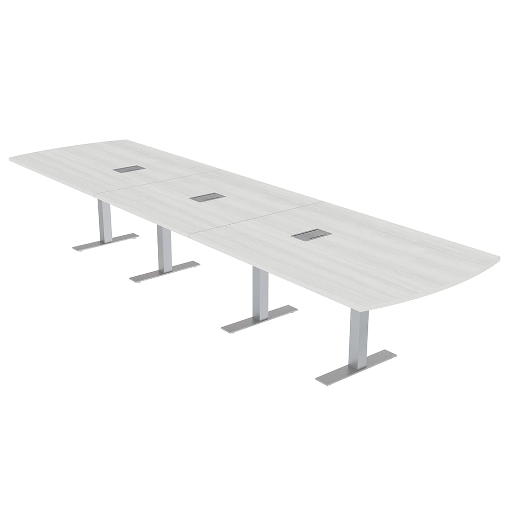 16 Person Arc Rectangle Modular Conference Table With Electrical Units ...