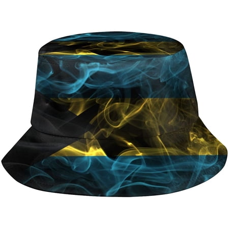 Smoke Flag of The Bahamas Bucket Hat Unisex Sun Hat Fisherman's Hat ...